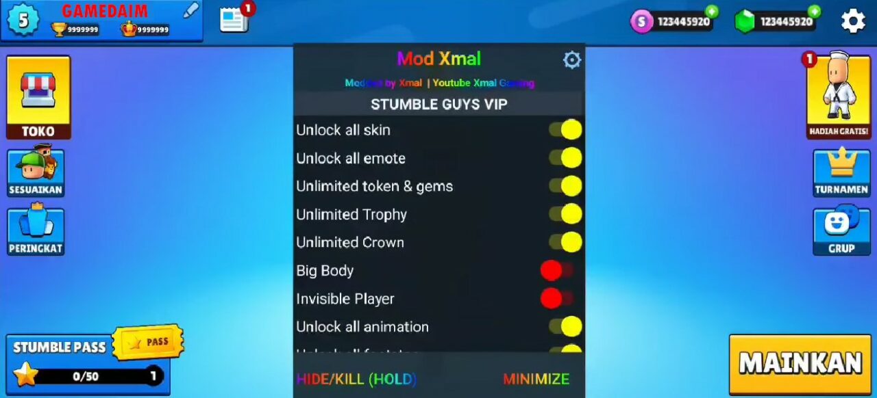Stumble Guys Mod APK 0.41 Terbaru 2022 Unlock All Skin, Unlimited Gems ...