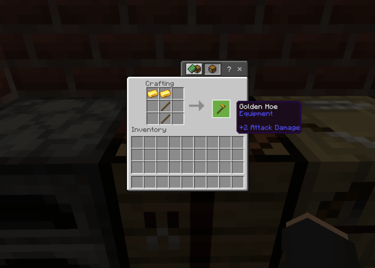 Cara Membuat Golden Hoe di Minecraft - Gamedaim