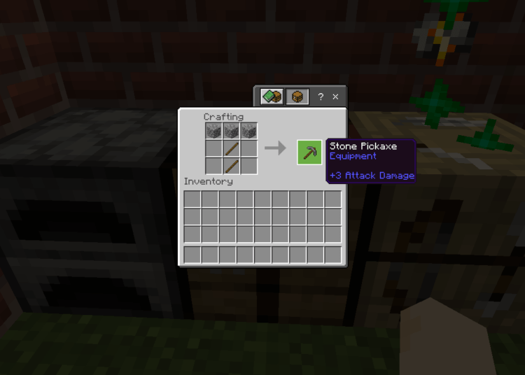 Cara Membuat Stone Pickaxe di Minecraft - Gamedaim