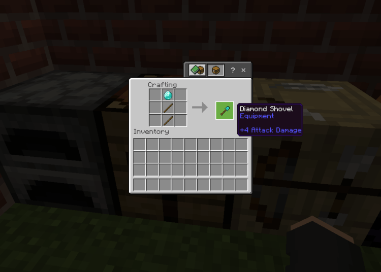 Cara Membuat Diamond Shovel di Minecraft - Gamedaim