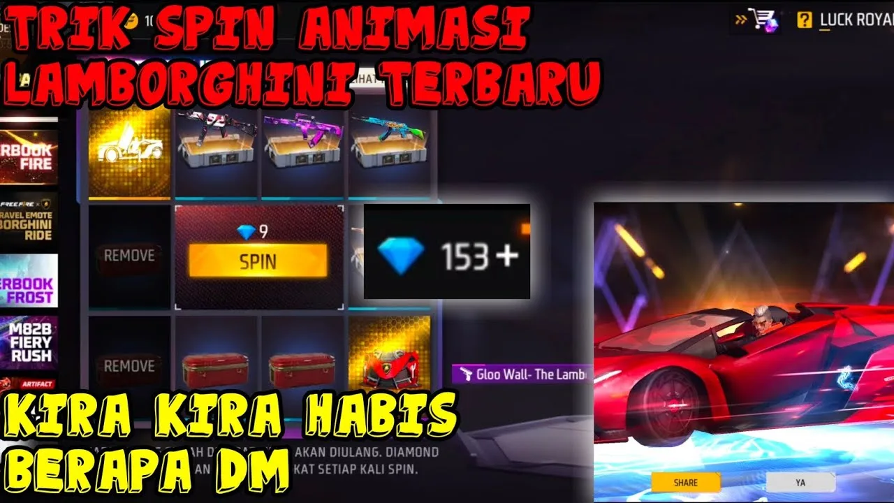 Cara Mendapatkan Gloo Wall The Lamborghini Shield FF - Gamedaim