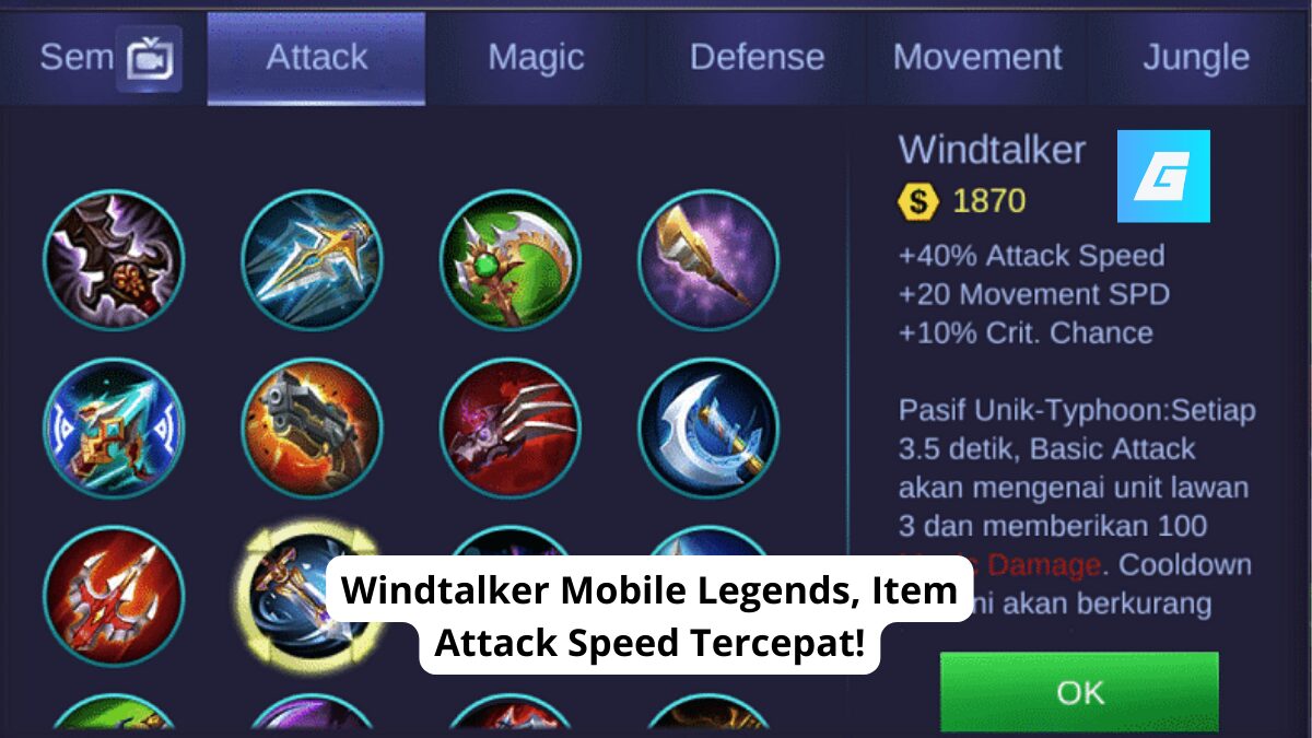 Windtalker Mobile Legends, Item Attack Speed Tercepat!